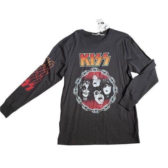 Kiss | Shirts | Nwt Kiss Long Sleeve Dark Gray Unisex Graphic Band Tee ...